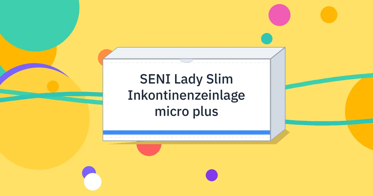 Symbolbild: Packung mit der Aufschrift SENI Lady Slim Inkontinenzeinlage micro plus (PZN 17444681) – Verfügbarkeit und Bezug in Apotheken in Frankfurt am Main