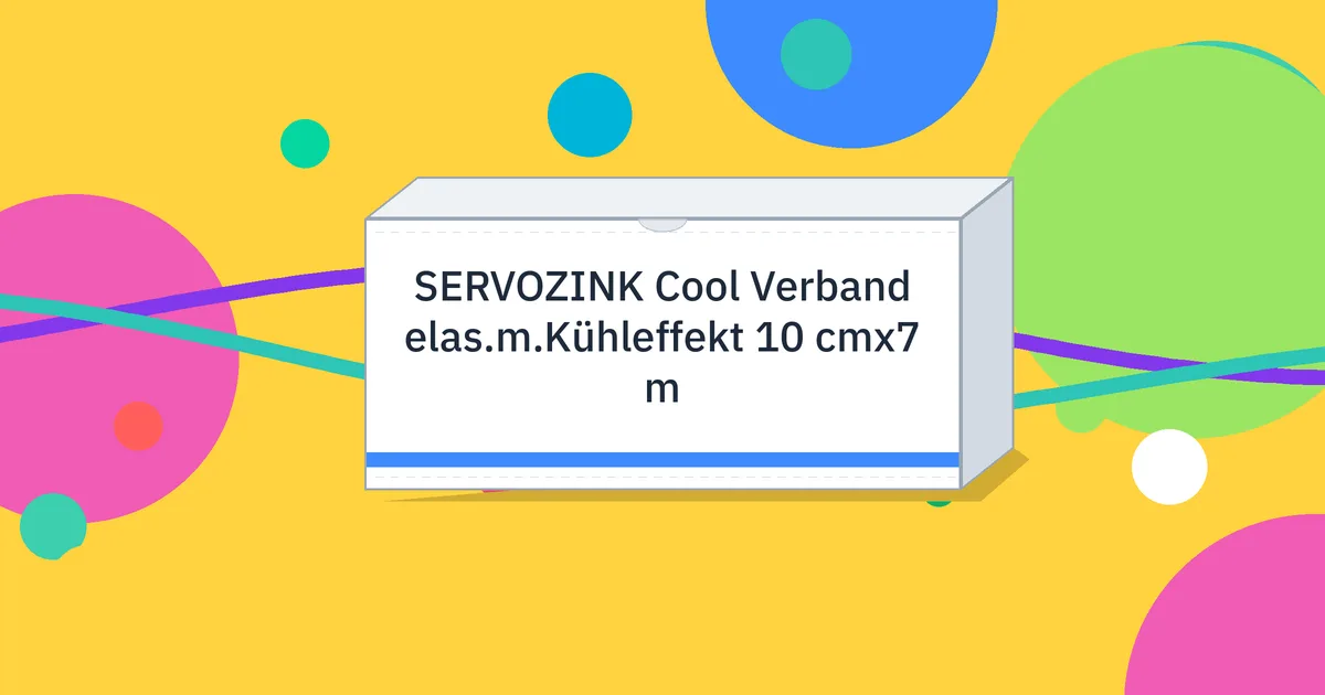 Symbolbild: Packung mit der Aufschrift SERVOZINK Cool Verband elas.m.Kühleffekt 10 cmx7 m (PZN 10124648) – Verfügbarkeit und Bezug in Apotheken in Frankfurt am Main