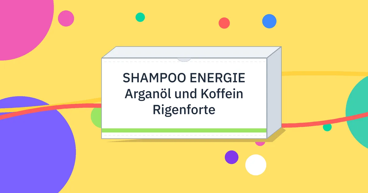Symbolbild: Packung mit der Aufschrift SHAMPOO ENERGIE Arganöl und Koffein Rigenforte (PZN 12480235) – Verfügbarkeit und Bezug in Apotheken in Frankfurt am Main