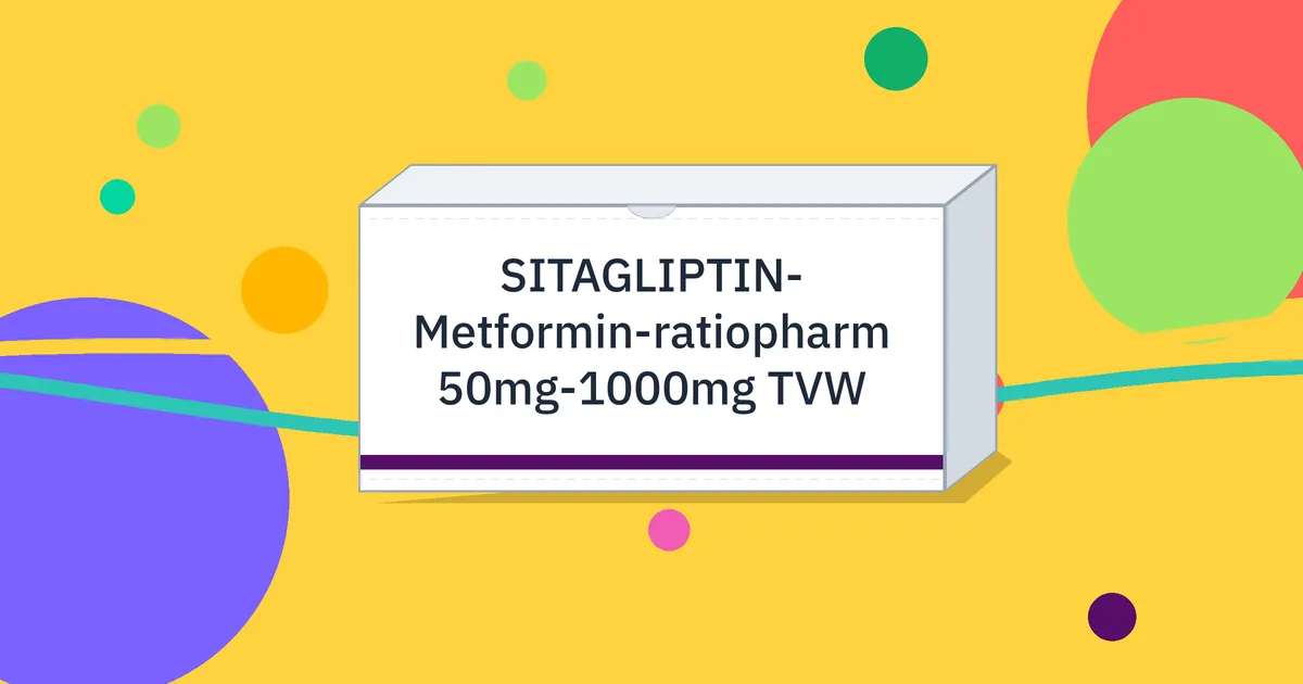 Symbolbild: Packung mit der Aufschrift SITAGLIPTIN-Metformin-ratiopharm 50mg-1000mg TVW (PZN 17574260) – Verfügbarkeit und Bezug in Apotheken in Frankfurt am Main