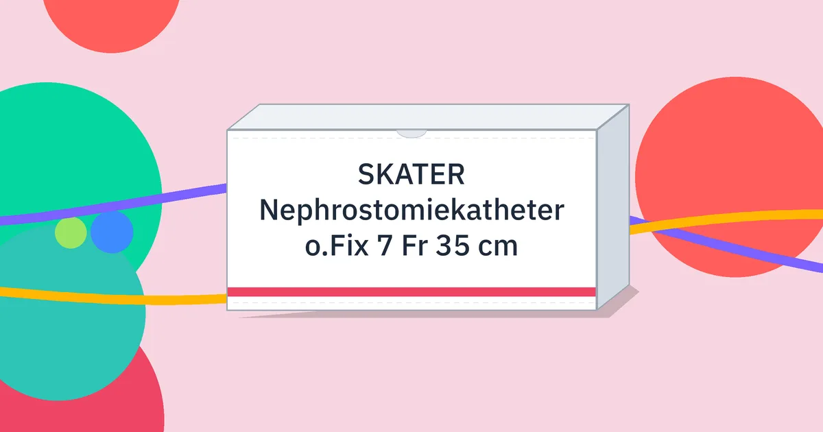 Symbolbild: Packung mit der Aufschrift SKATER Nephrostomiekatheter o.Fix 7 Fr 35 cm (PZN 06769902) – Verfügbarkeit und Bezug in Apotheken in Frankfurt am Main