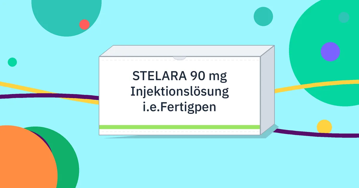 Symbolbild: Packung mit der Aufschrift STELARA 90 mg Injektionslösung i.e.Fertigpen (PZN 19146137) – Verfügbarkeit und Bezug in Apotheken in Frankfurt am Main