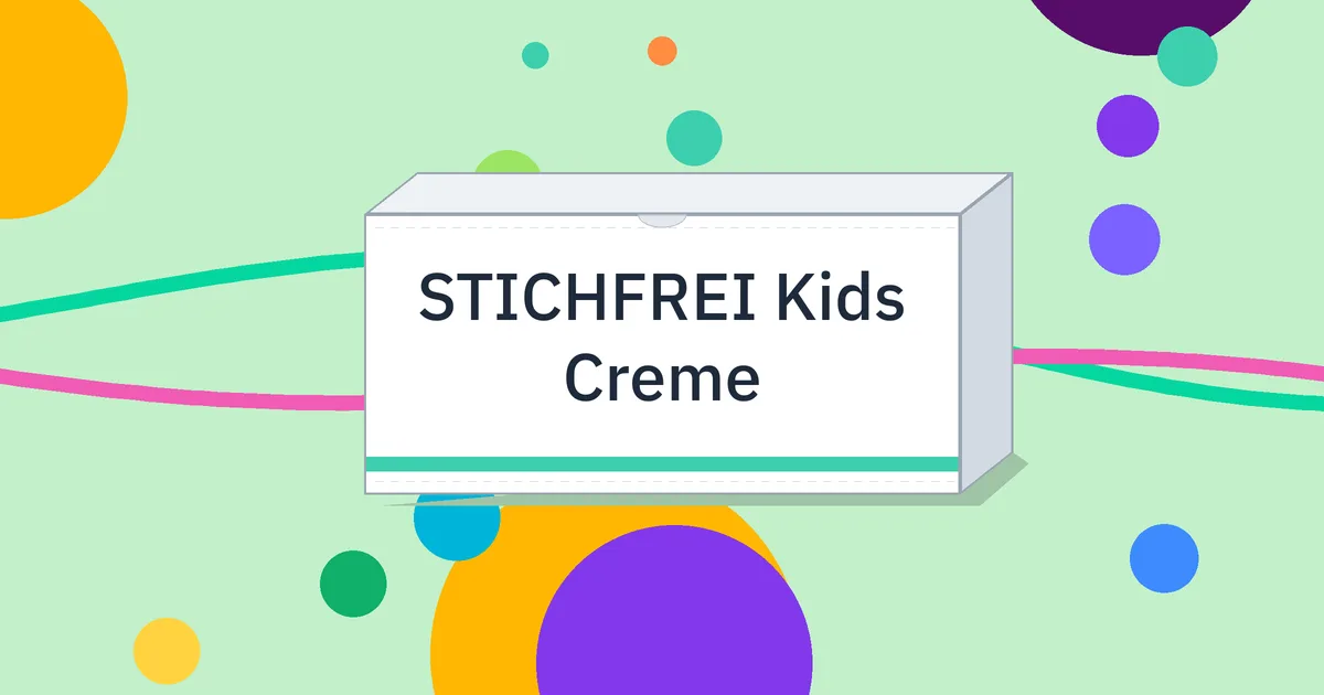 Symbolbild: Packung mit der Aufschrift STICHFREI Kids Creme (PZN 09060564) – Verfügbarkeit und Bezug in Apotheken in Frankfurt am Main