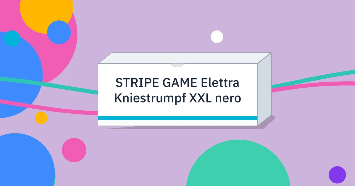 Symbolbild: Packung mit der Aufschrift STRIPE GAME Elettra Kniestrumpf XXL nero (PZN 20720498) – Verfügbarkeit und Bezug in Apotheken in Frankfurt am Main