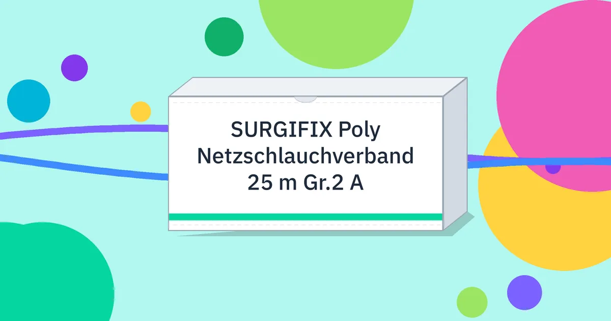 Symbolbild: Packung mit der Aufschrift SURGIFIX Poly Netzschlauchverband 25 m Gr.2 A (PZN 18386508) – Verfügbarkeit und Bezug in Apotheken in Frankfurt am Main