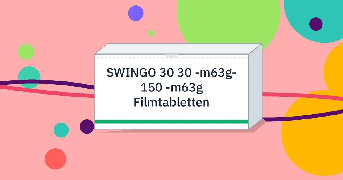 Symbolbild: Packung mit der Aufschrift SWINGO 30 30 -m63g-150 -m63g Filmtabletten (PZN 07746642) – Verfügbarkeit und Bezug in Apotheken in Frankfurt am Main