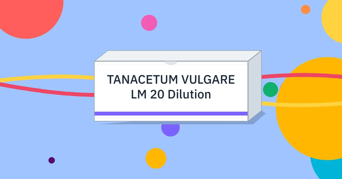 Symbolbild: Packung mit der Aufschrift TANACETUM VULGARE LM 20 Dilution (PZN 13213134) – Verfügbarkeit und Bezug in Apotheken in Frankfurt am Main