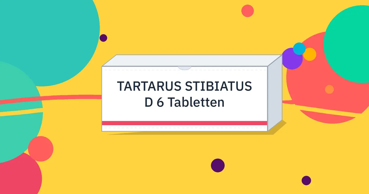 Symbolbild: Packung mit der Aufschrift TARTARUS STIBIATUS D 6 Tabletten (PZN 02815640) – Verfügbarkeit und Bezug in Apotheken in Frankfurt am Main