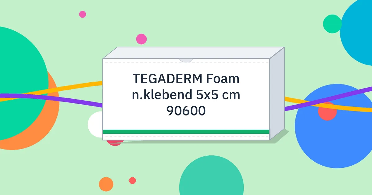 Symbolbild: Packung mit der Aufschrift TEGADERM Foam n.klebend 5x5 cm 90600 (PZN 12378790) – Verfügbarkeit und Bezug in Apotheken in Frankfurt am Main