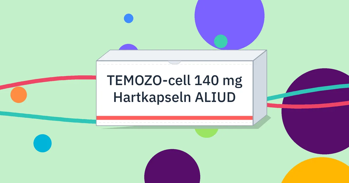Symbolbild: Packung mit der Aufschrift TEMOZO-cell 140 mg Hartkapseln ALIUD (PZN 13168669) – Verfügbarkeit und Bezug in Apotheken in Frankfurt am Main