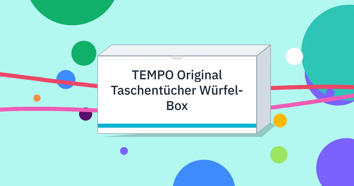 Symbolbild: Packung mit der Aufschrift TEMPO Original Taschentücher Würfel-Box (PZN 17905900) – Verfügbarkeit und Bezug in Apotheken in Frankfurt am Main