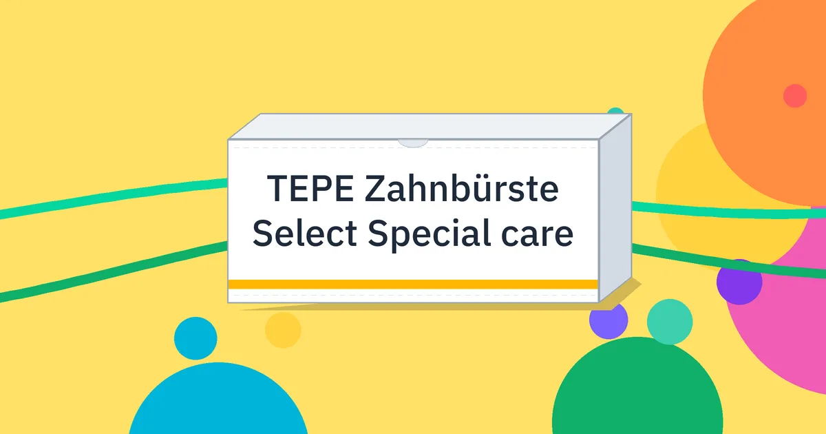 Symbolbild: Packung mit der Aufschrift TEPE Zahnbürste Select Special care (PZN 08863717) – Verfügbarkeit und Bezug in Apotheken in Frankfurt am Main