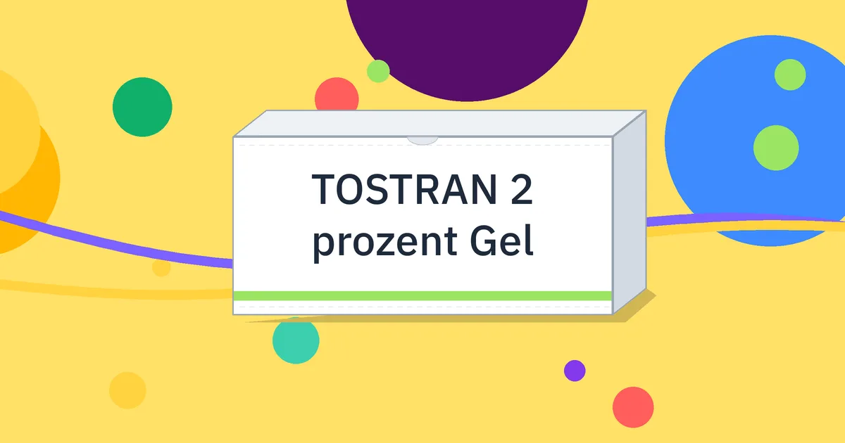 Symbolbild: Packung mit der Aufschrift TOSTRAN 2 prozent Gel (PZN 18253842) – Verfügbarkeit und Bezug in Apotheken in Frankfurt am Main