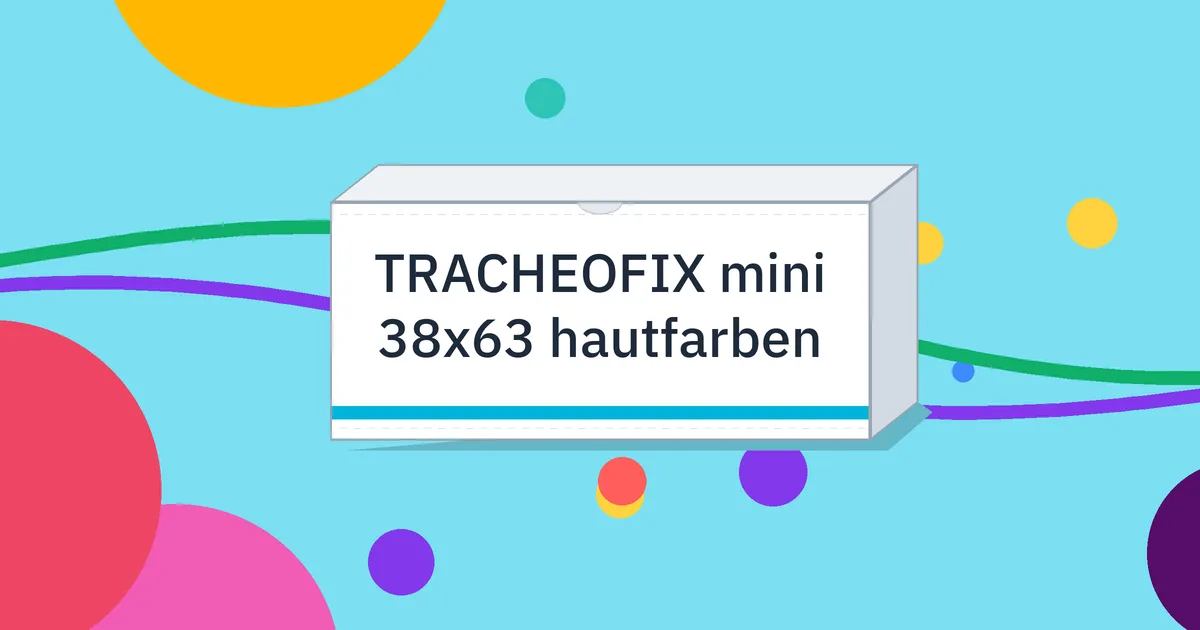 Symbolbild: Packung mit der Aufschrift TRACHEOFIX mini 38x63 hautfarben (PZN 03802852) – Verfügbarkeit und Bezug in Apotheken in Frankfurt am Main