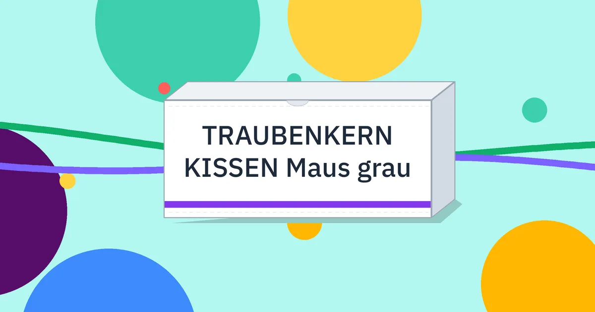 Symbolbild: Packung mit der Aufschrift TRAUBENKERN KISSEN Maus grau (PZN 16511524) – Verfügbarkeit und Bezug in Apotheken in Frankfurt am Main
