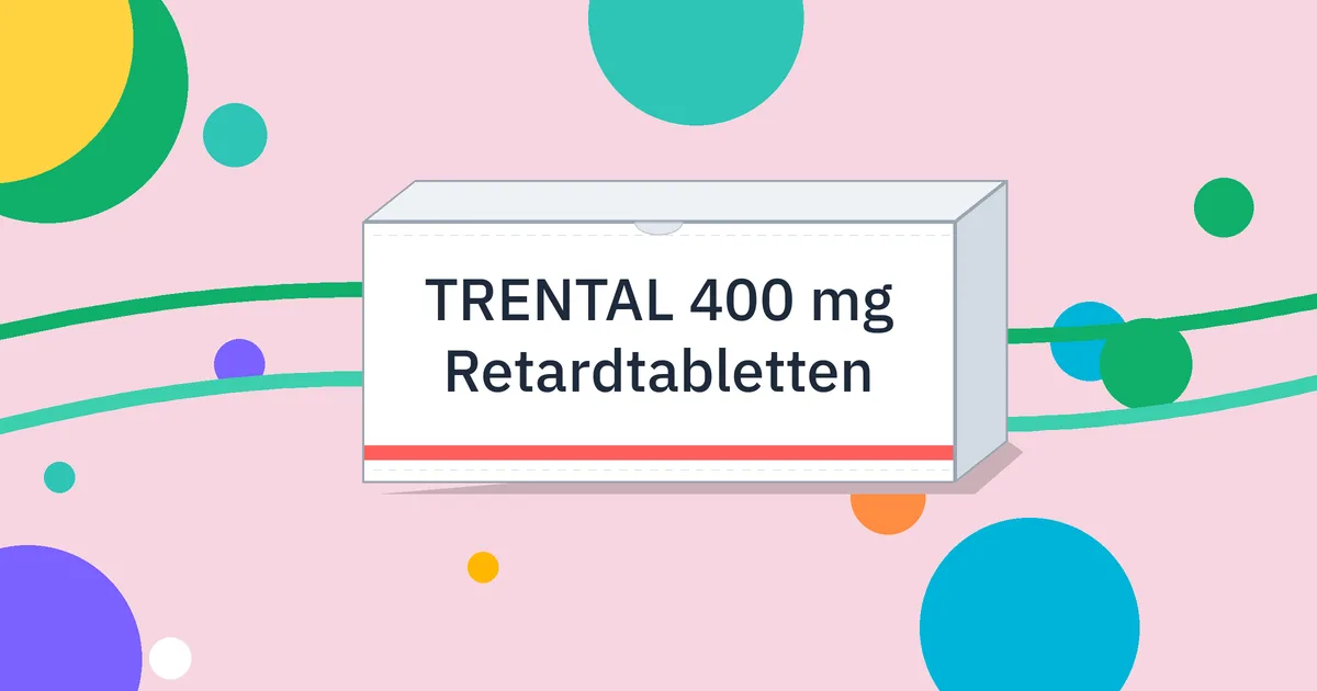 Symbolbild: Packung mit der Aufschrift TRENTAL 400 mg Retardtabletten (PZN 01394455) – Verfügbarkeit und Bezug in Apotheken in Frankfurt am Main