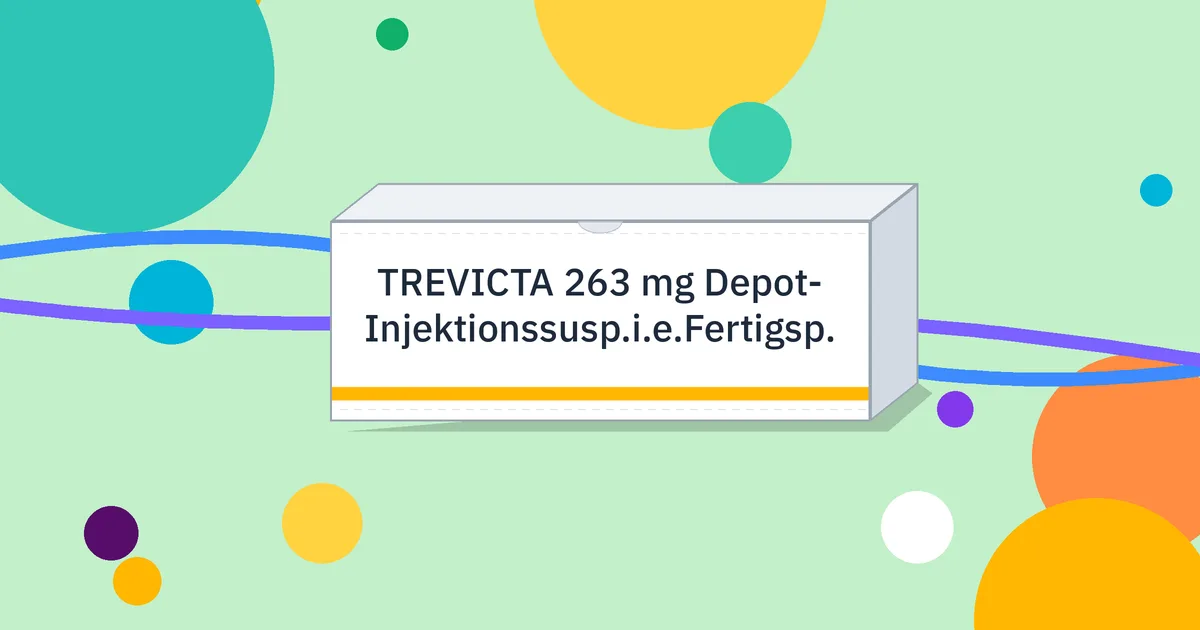 Symbolbild: Packung mit der Aufschrift TREVICTA 263 mg Depot-Injektionssusp.i.e.Fertigsp. (PZN 13706138) – Verfügbarkeit und Bezug in Apotheken in Frankfurt am Main