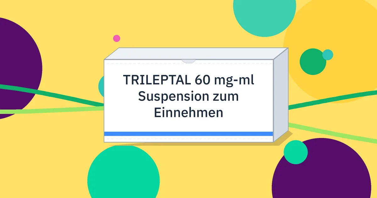 Symbolbild: Packung mit der Aufschrift TRILEPTAL 60 mg-ml Suspension zum Einnehmen (PZN 05565362) – Verfügbarkeit und Bezug in Apotheken in Frankfurt am Main