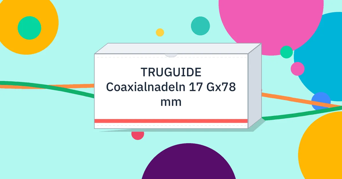 Symbolbild: Packung mit der Aufschrift TRUGUIDE Coaxialnadeln 17 Gx78 mm (PZN 03478251) – Verfügbarkeit und Bezug in Apotheken in Frankfurt am Main