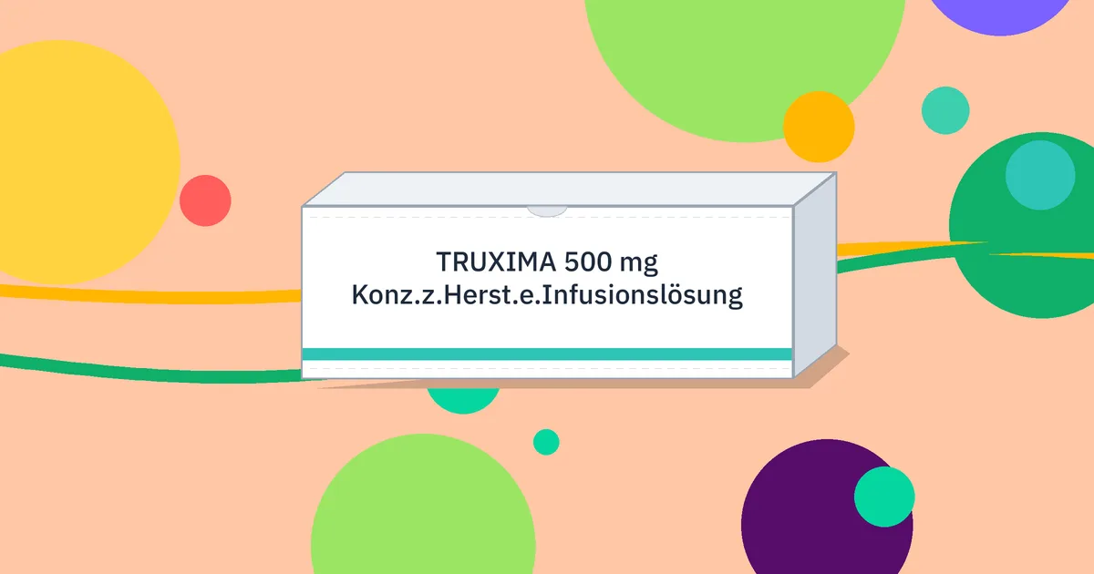 Symbolbild: Packung mit der Aufschrift TRUXIMA 500 mg Konz.z.Herst.e.Infusionslösung (PZN 12728936) – Verfügbarkeit und Bezug in Apotheken in Frankfurt am Main