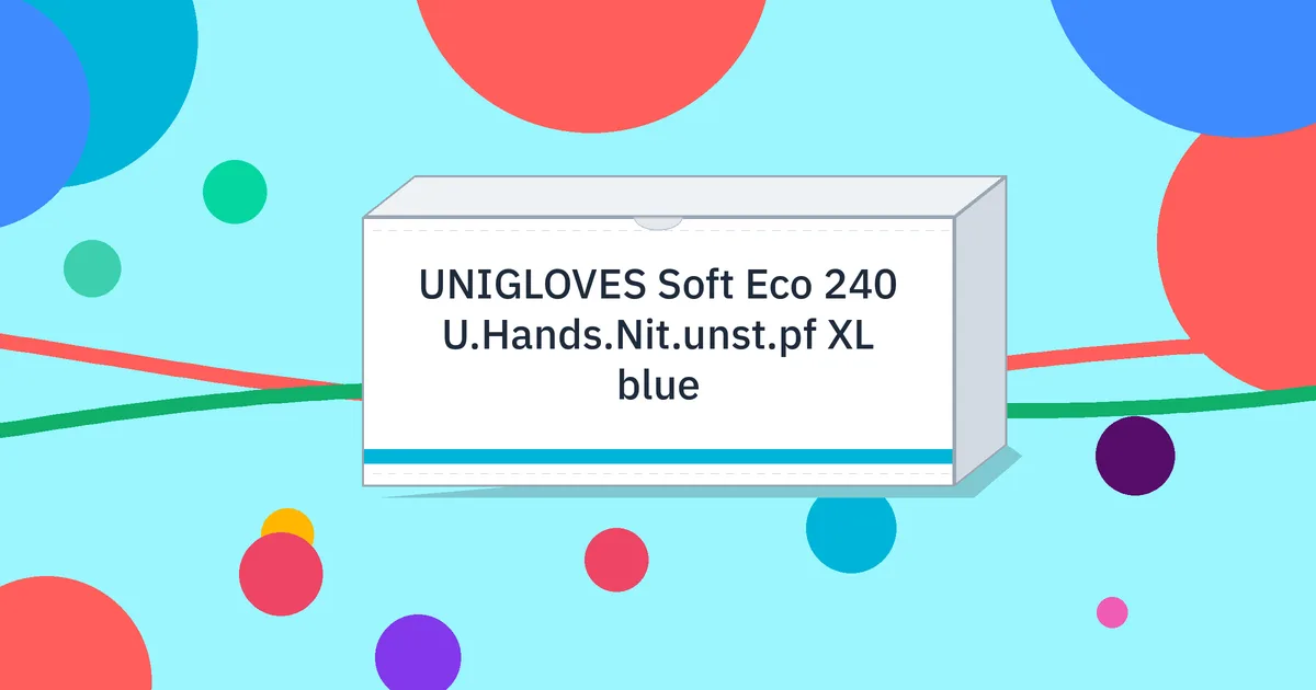 Symbolbild: Packung mit der Aufschrift UNIGLOVES Soft Eco 240 U.Hands.Nit.unst.pf XL blue (PZN 18102209) – Verfügbarkeit und Bezug in Apotheken in Frankfurt am Main