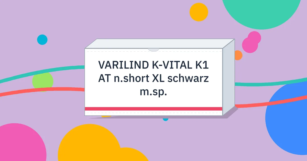 Symbolbild: Packung mit der Aufschrift VARILIND K-VITAL K1 AT n.short XL schwarz m.sp. (PZN 20560327) – Verfügbarkeit und Bezug in Apotheken in Frankfurt am Main