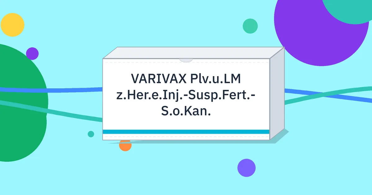 Symbolbild: Packung mit der Aufschrift VARIVAX Plv.u.LM z.Her.e.Inj.-Susp.Fert.-S.o.Kan. (PZN 18132386) – Verfügbarkeit und Bezug in Apotheken in Frankfurt am Main