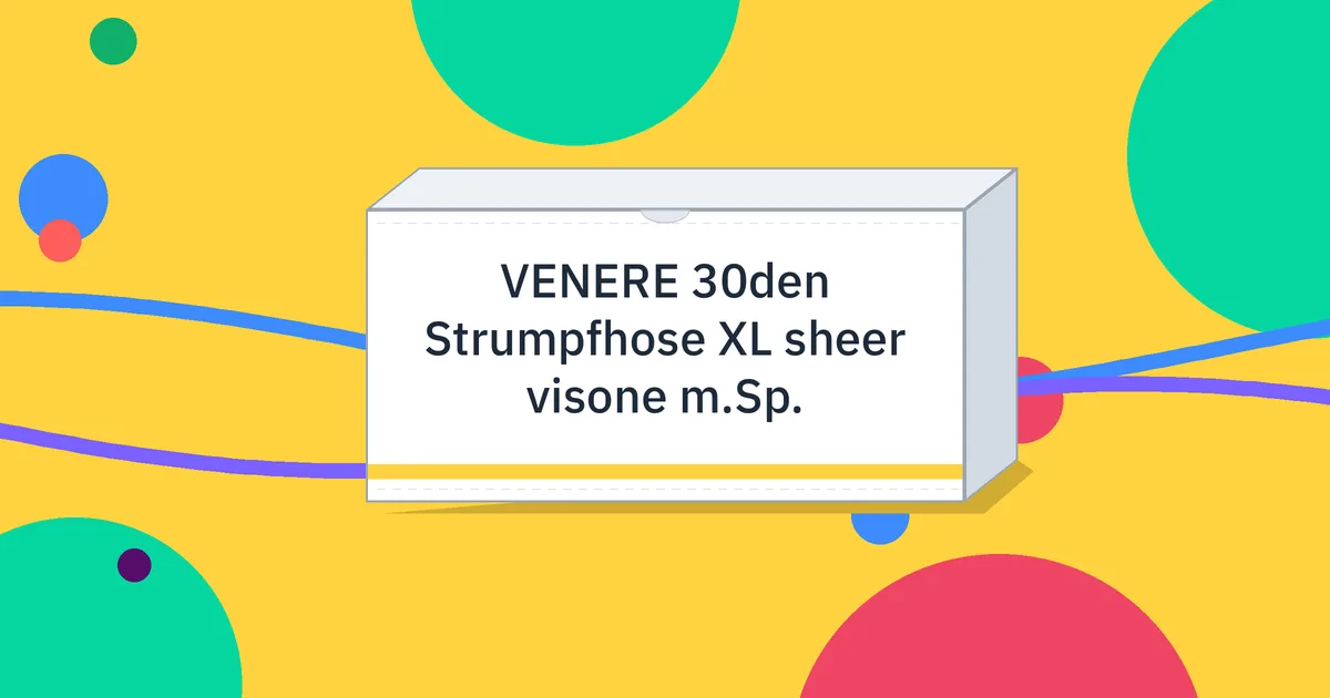 Symbolbild: Packung mit der Aufschrift VENERE 30den Strumpfhose XL sheer visone m.Sp. (PZN 16172275) – Verfügbarkeit und Bezug in Apotheken in Frankfurt am Main
