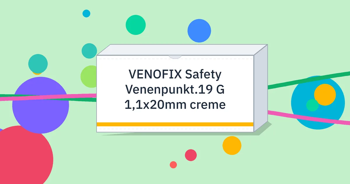Symbolbild: Packung mit der Aufschrift VENOFIX Safety Venenpunkt.19 G 1,1x20mm creme (PZN 18604767) – Verfügbarkeit und Bezug in Apotheken in Frankfurt am Main