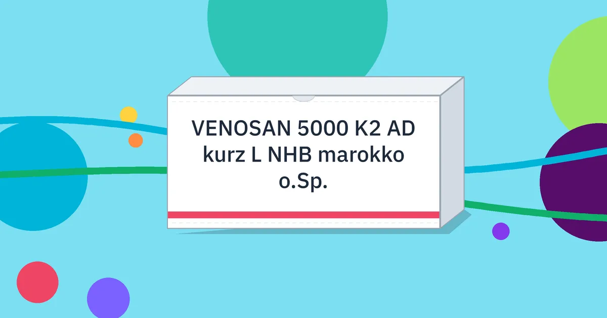 Symbolbild: Packung mit der Aufschrift VENOSAN 5000 K2 AD kurz L NHB marokko o.Sp. (PZN 14431844) – Verfügbarkeit und Bezug in Apotheken in Frankfurt am Main