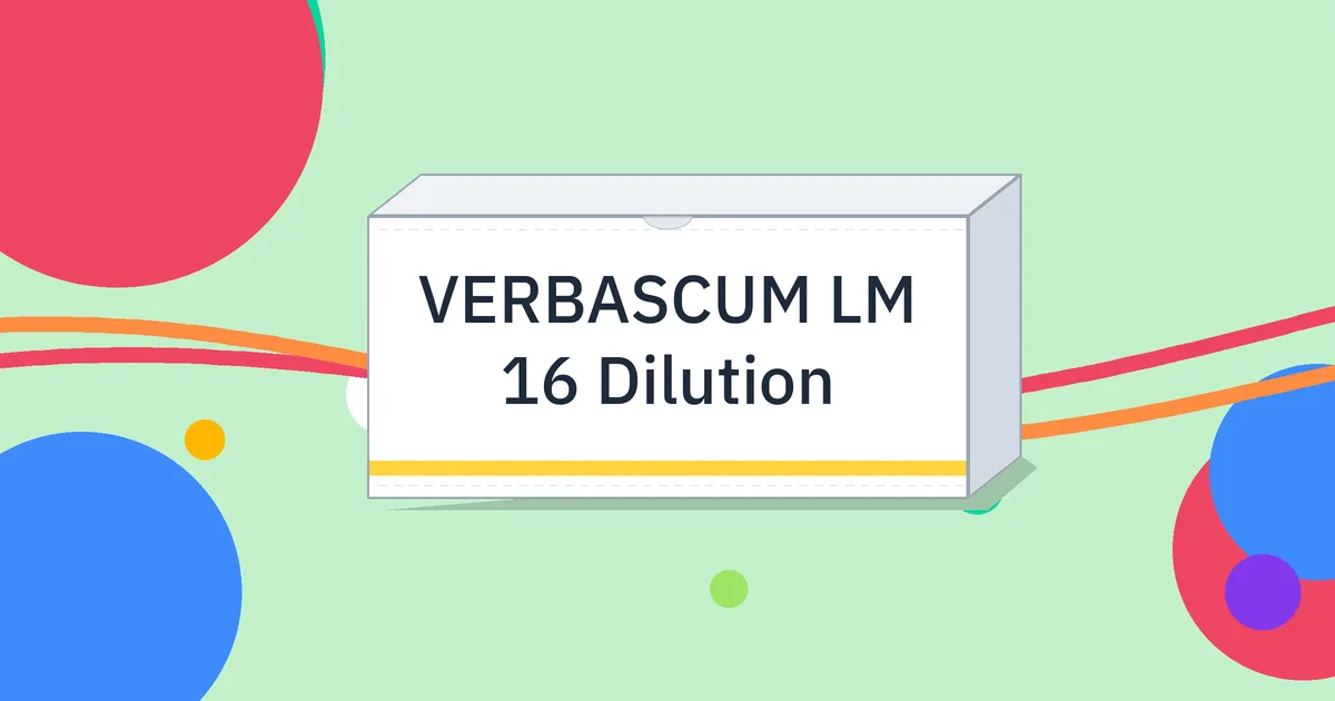 Symbolbild: Packung mit der Aufschrift VERBASCUM LM 16 Dilution (PZN 13266231) – Verfügbarkeit und Bezug in Apotheken in Frankfurt am Main
