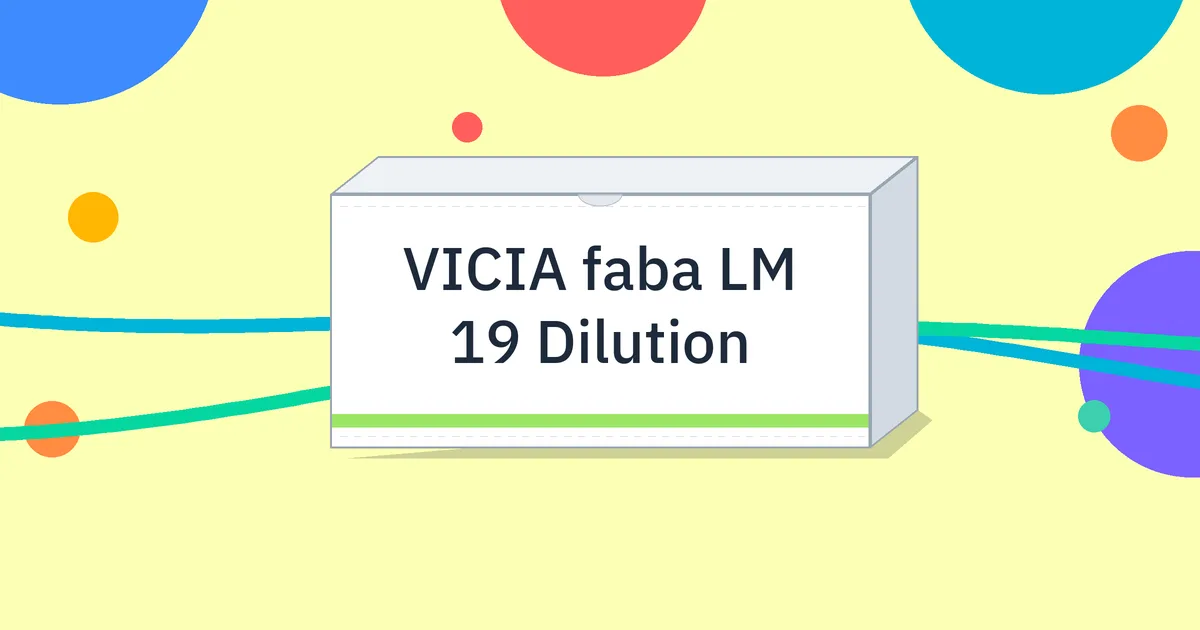 Symbolbild: Packung mit der Aufschrift VICIA faba LM 19 Dilution (PZN 13272929) – Verfügbarkeit und Bezug in Apotheken in Frankfurt am Main