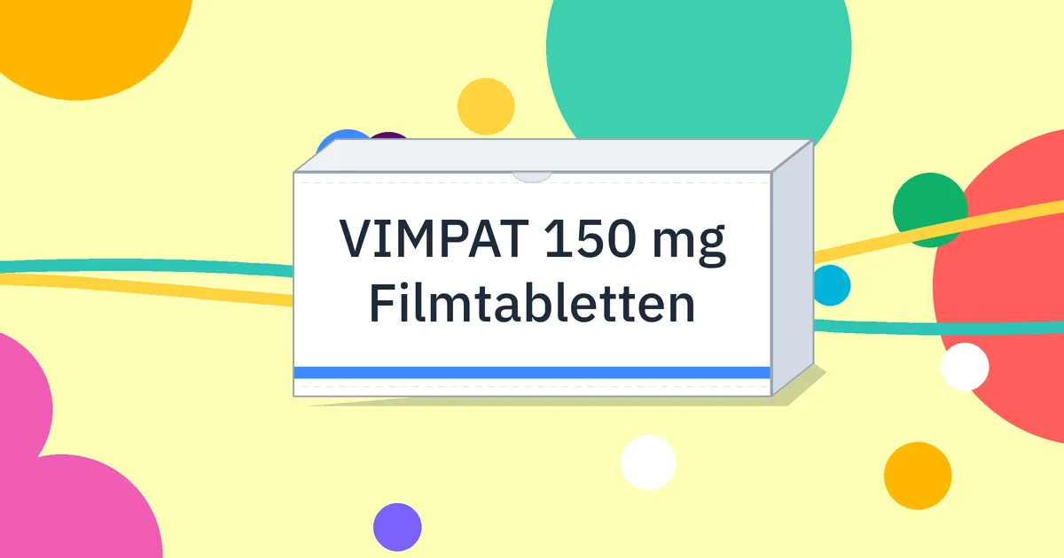 Symbolbild: Packung mit der Aufschrift VIMPAT 150 mg Filmtabletten (PZN 09637070) – Verfügbarkeit und Bezug in Apotheken in Frankfurt am Main