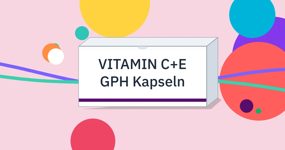 Symbolbild: Packung mit der Aufschrift VITAMIN C+E GPH Kapseln (PZN 02040624) – Verfügbarkeit und Bezug in Apotheken in Frankfurt am Main