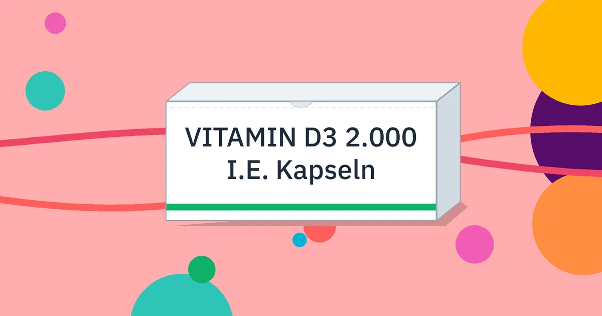 Symbolbild: Packung mit der Aufschrift VITAMIN D3 2.000 I.E. Kapseln (PZN 17874507) – Verfügbarkeit und Bezug in Apotheken in Frankfurt am Main