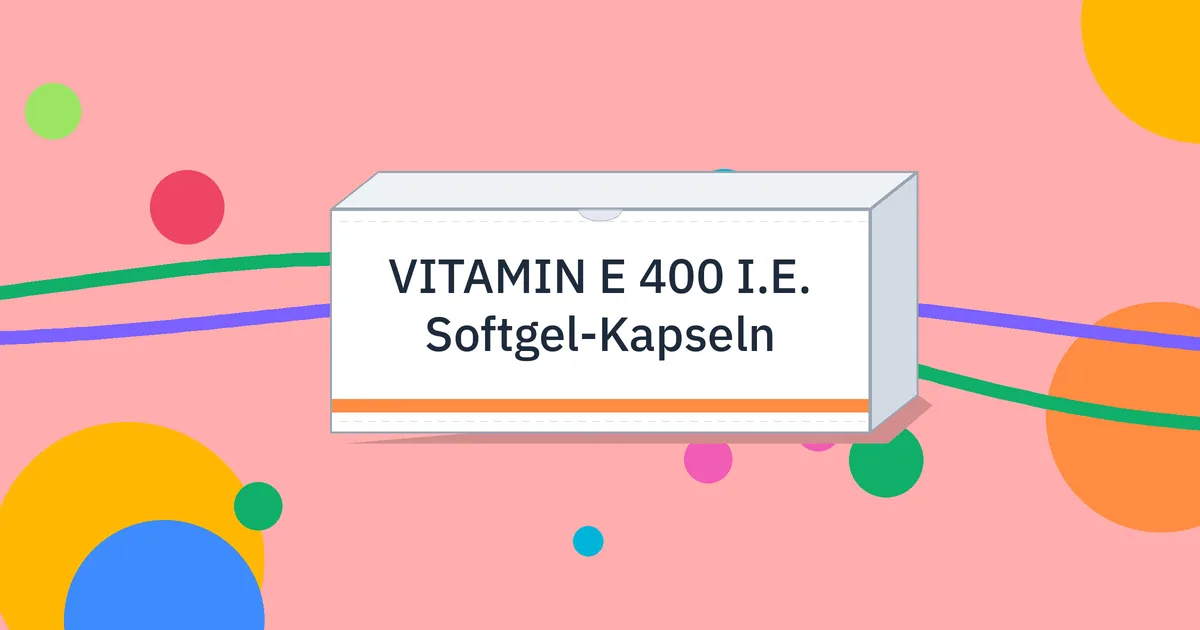 Symbolbild: Packung mit der Aufschrift VITAMIN E 400 I.E. Softgel-Kapseln (PZN 14447590) – Verfügbarkeit und Bezug in Apotheken in Frankfurt am Main