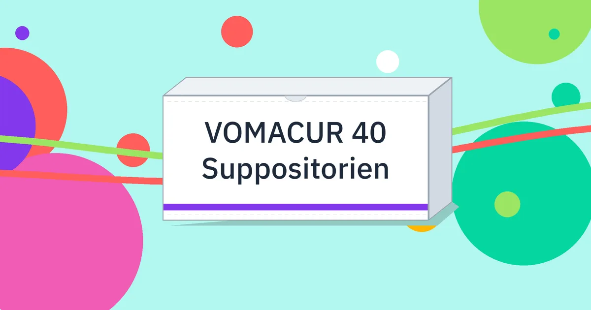 Symbolbild: Packung mit der Aufschrift VOMACUR 40 Suppositorien (PZN 03815211) – Verfügbarkeit und Bezug in Apotheken in Frankfurt am Main