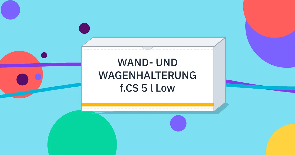 Symbolbild: Packung mit der Aufschrift WAND- UND WAGENHALTERUNG f.CS 5 l Low (PZN 06403383) – Verfügbarkeit und Bezug in Apotheken in Frankfurt am Main