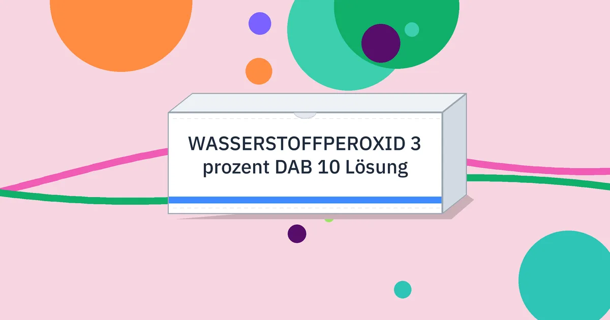 Symbolbild: Packung mit der Aufschrift WASSERSTOFFPEROXID 3 prozent DAB 10 Lösung (PZN 06171659) – Verfügbarkeit und Bezug in Apotheken in Frankfurt am Main