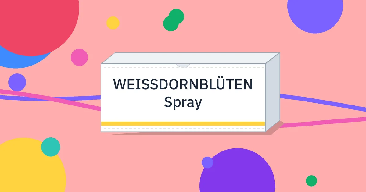 Symbolbild: Packung mit der Aufschrift WEISSDORNBLÜTEN Spray (PZN 11713915) – Verfügbarkeit und Bezug in Apotheken in Frankfurt am Main