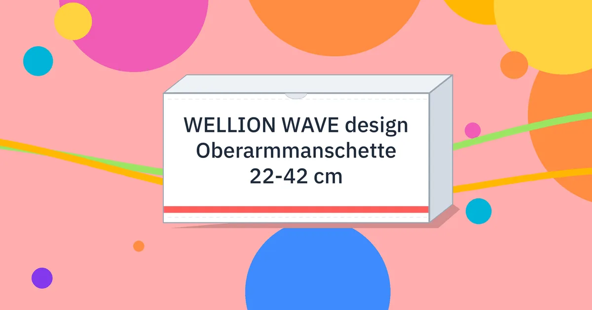 Symbolbild: Packung mit der Aufschrift WELLION WAVE design Oberarmmanschette 22-42 cm (PZN 20305983) – Verfügbarkeit und Bezug in Apotheken in Frankfurt am Main