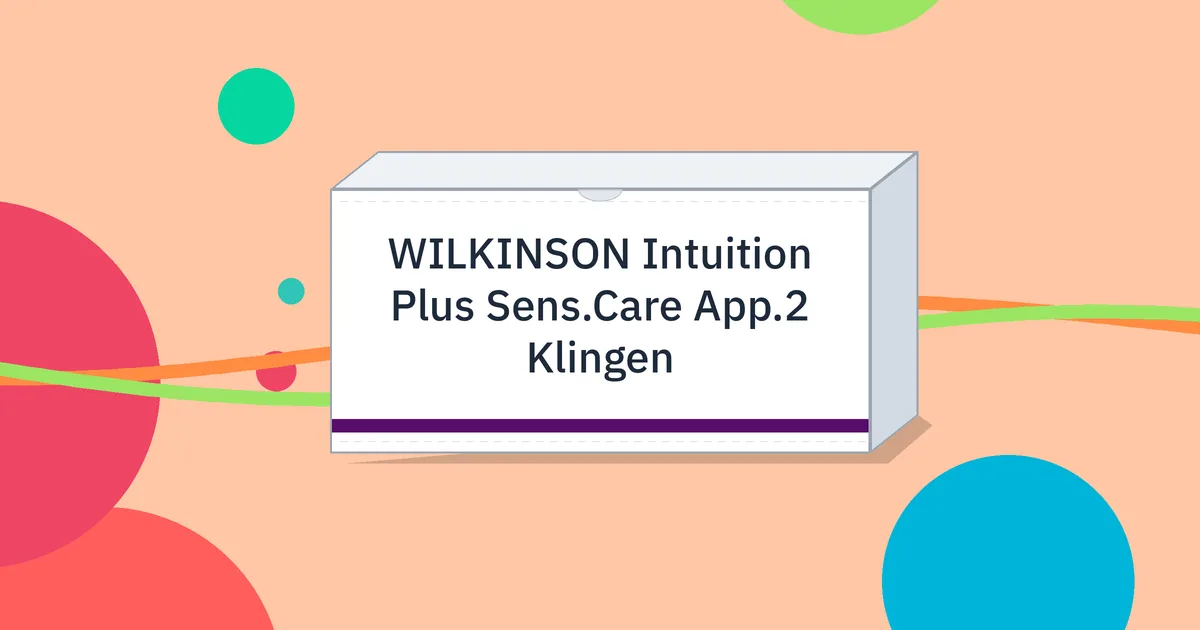 Symbolbild: Packung mit der Aufschrift WILKINSON Intuition Plus Sens.Care App.2 Klingen (PZN 02336804) – Verfügbarkeit und Bezug in Apotheken in Frankfurt am Main