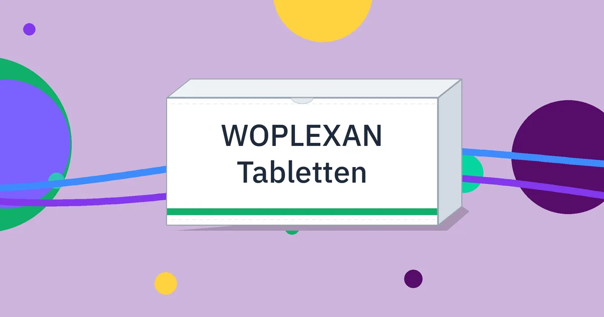 Symbolbild: Packung mit der Aufschrift WOPLEXAN Tabletten (PZN 19266232) – Verfügbarkeit und Bezug in Apotheken in Frankfurt am Main
