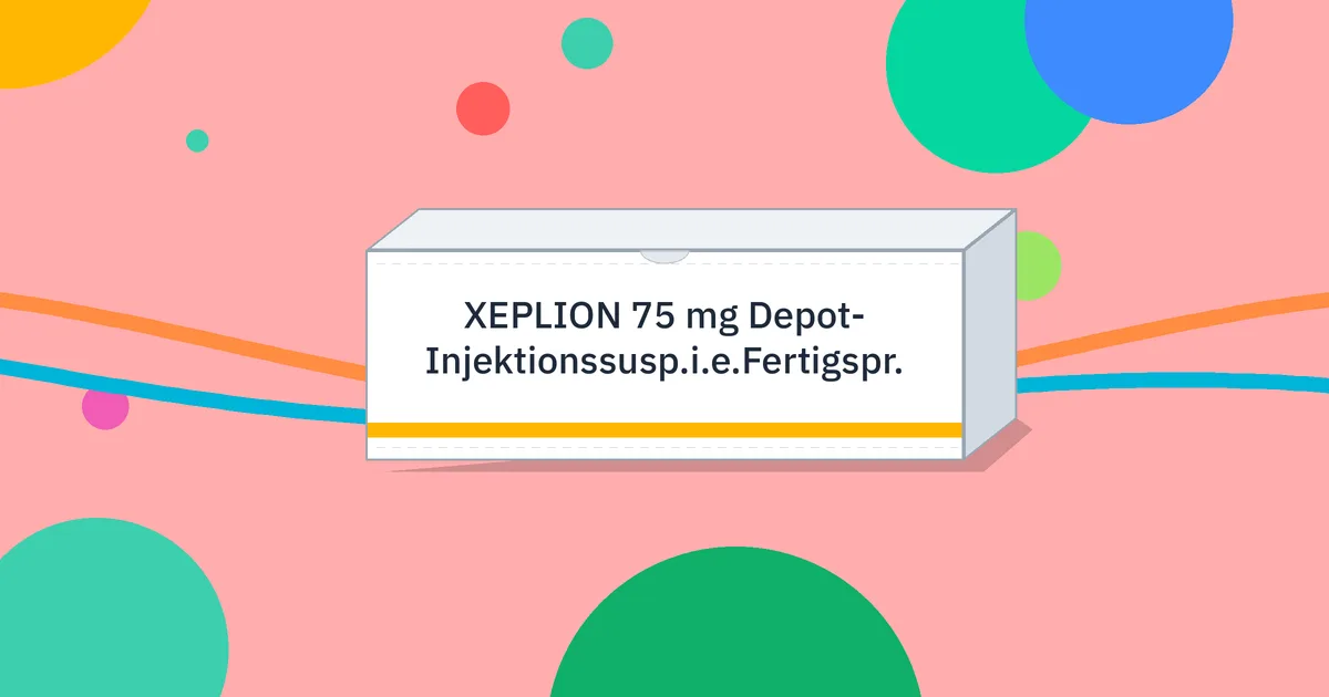 Symbolbild: Packung mit der Aufschrift XEPLION 75 mg Depot-Injektionssusp.i.e.Fertigspr. (PZN 10946439) – Verfügbarkeit und Bezug in Apotheken in Frankfurt am Main