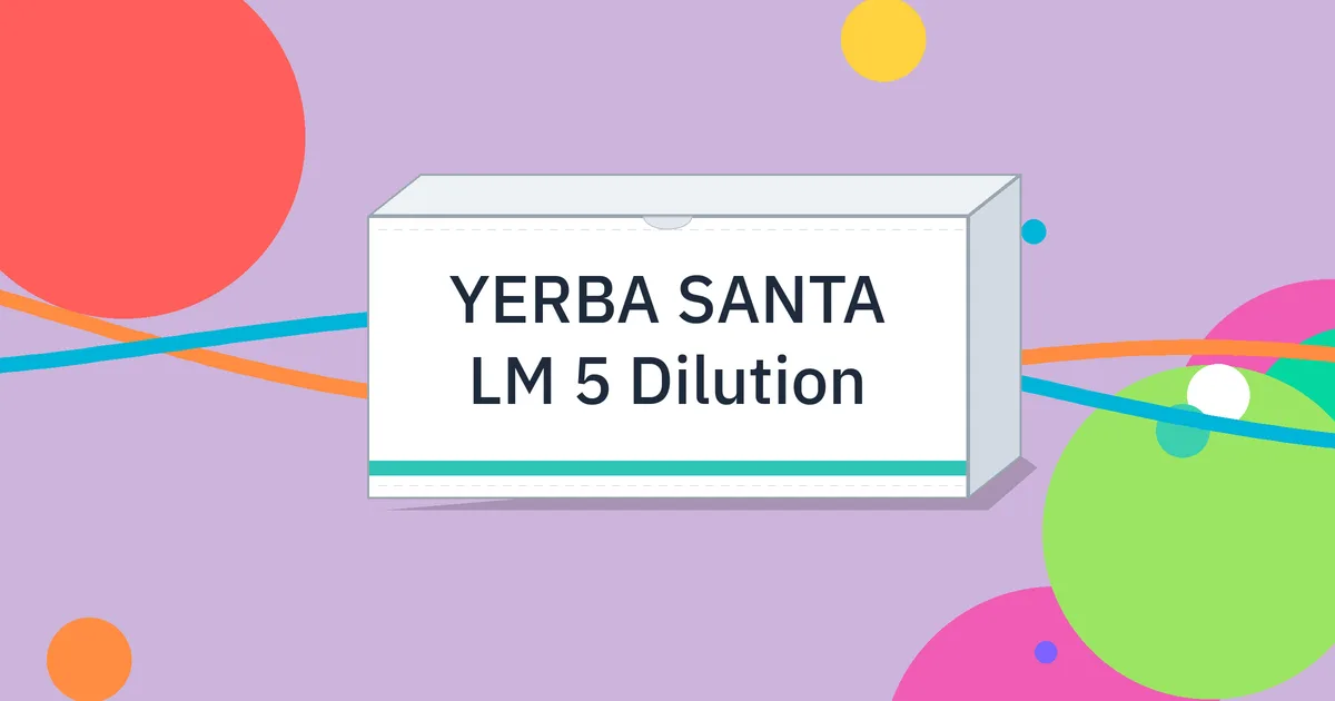 Symbolbild: Packung mit der Aufschrift YERBA SANTA LM 5 Dilution (PZN 13284915) – Verfügbarkeit und Bezug in Apotheken in Frankfurt am Main