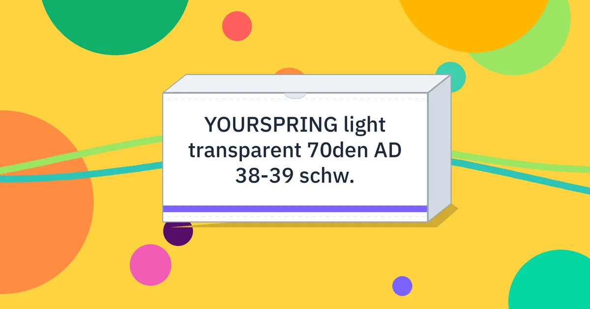 Symbolbild: Packung mit der Aufschrift YOURSPRING light transparent 70den AD 38-39 schw. (PZN 18055958) – Verfügbarkeit und Bezug in Apotheken in Frankfurt am Main