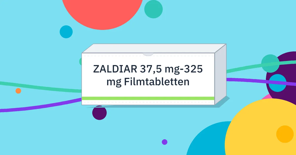 Symbolbild: Packung mit der Aufschrift ZALDIAR 37,5 mg-325 mg Filmtabletten (PZN 02846020) – Verfügbarkeit und Bezug in Apotheken in Frankfurt am Main