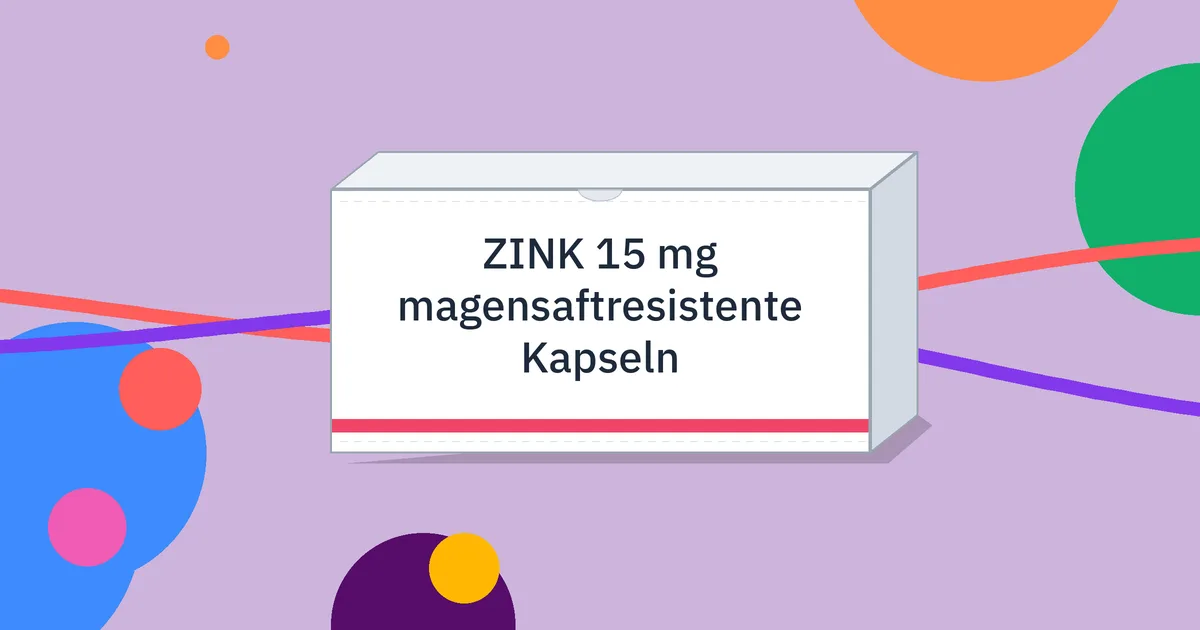 Symbolbild: Packung mit der Aufschrift ZINK 15 mg magensaftresistente Kapseln (PZN 15786526) – Verfügbarkeit und Bezug in Apotheken in Frankfurt am Main