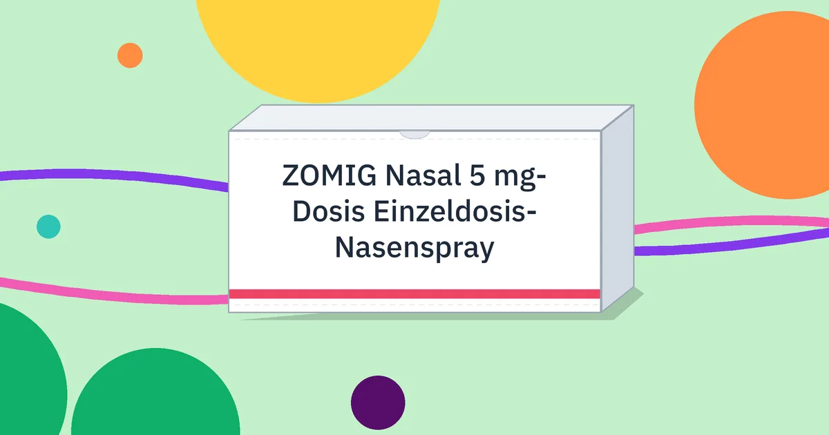 Symbolbild: Packung mit der Aufschrift ZOMIG Nasal 5 mg-Dosis Einzeldosis-Nasenspray (PZN 19639029) – Verfügbarkeit und Bezug in Apotheken in Frankfurt am Main