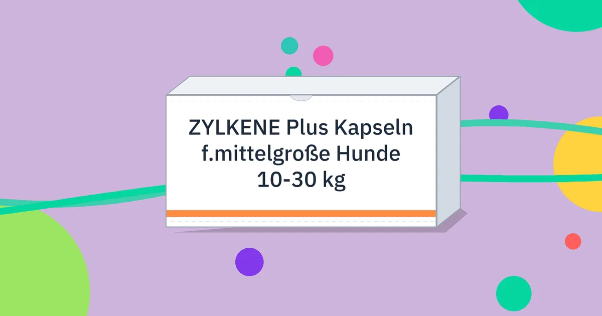 Symbolbild: Packung mit der Aufschrift ZYLKENE Plus Kapseln f.mittelgroße Hunde 10-30 kg (PZN 18909076) – Verfügbarkeit und Bezug in Apotheken in Frankfurt am Main